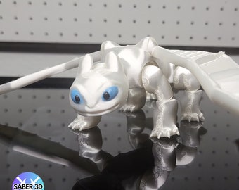 3D Printed Light Fury Stationary: Graceful How to Train Your Dragon ...