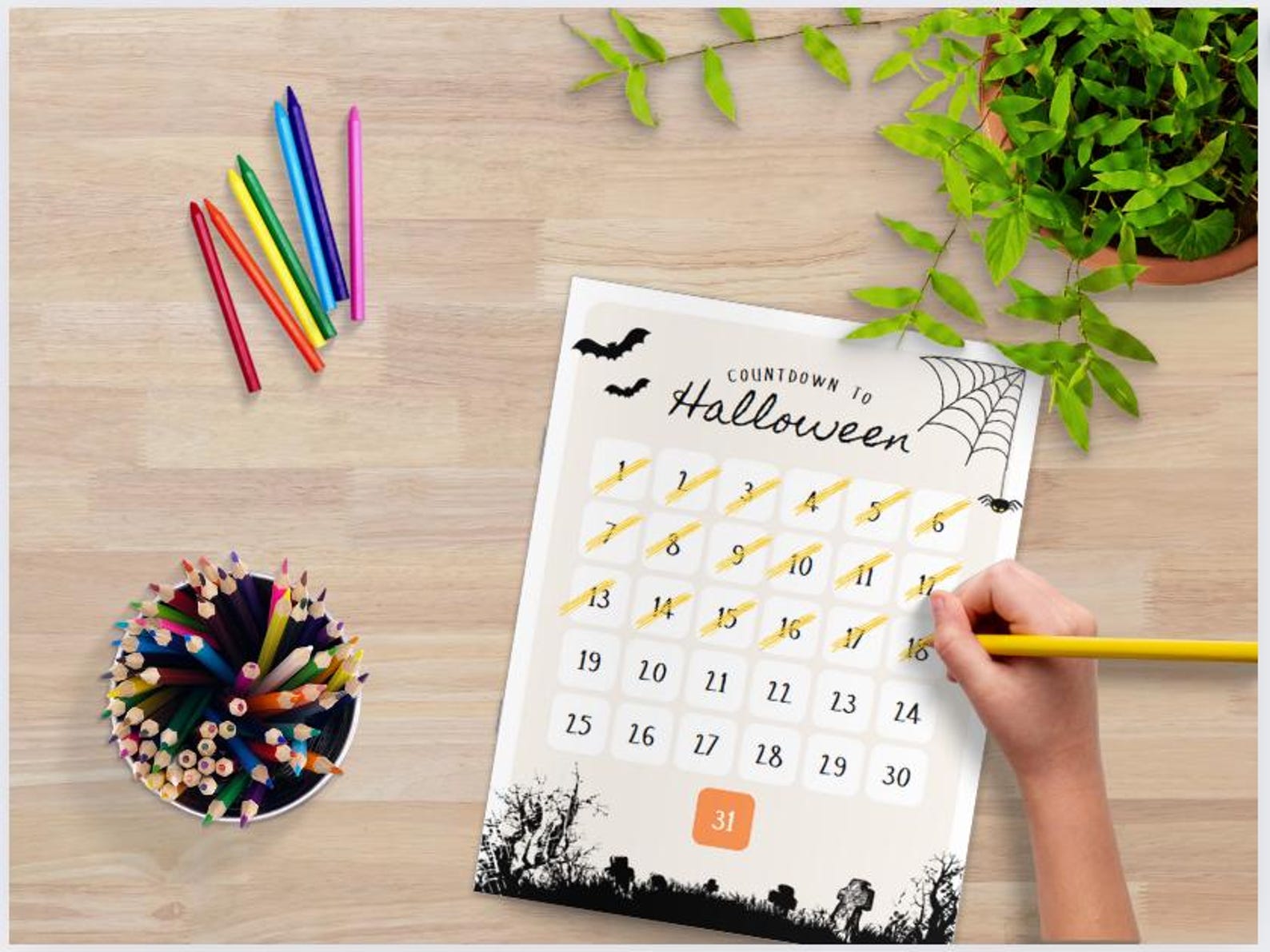 Halloween Countdown Calendar Spooky Fun Countdown to Halloween ...