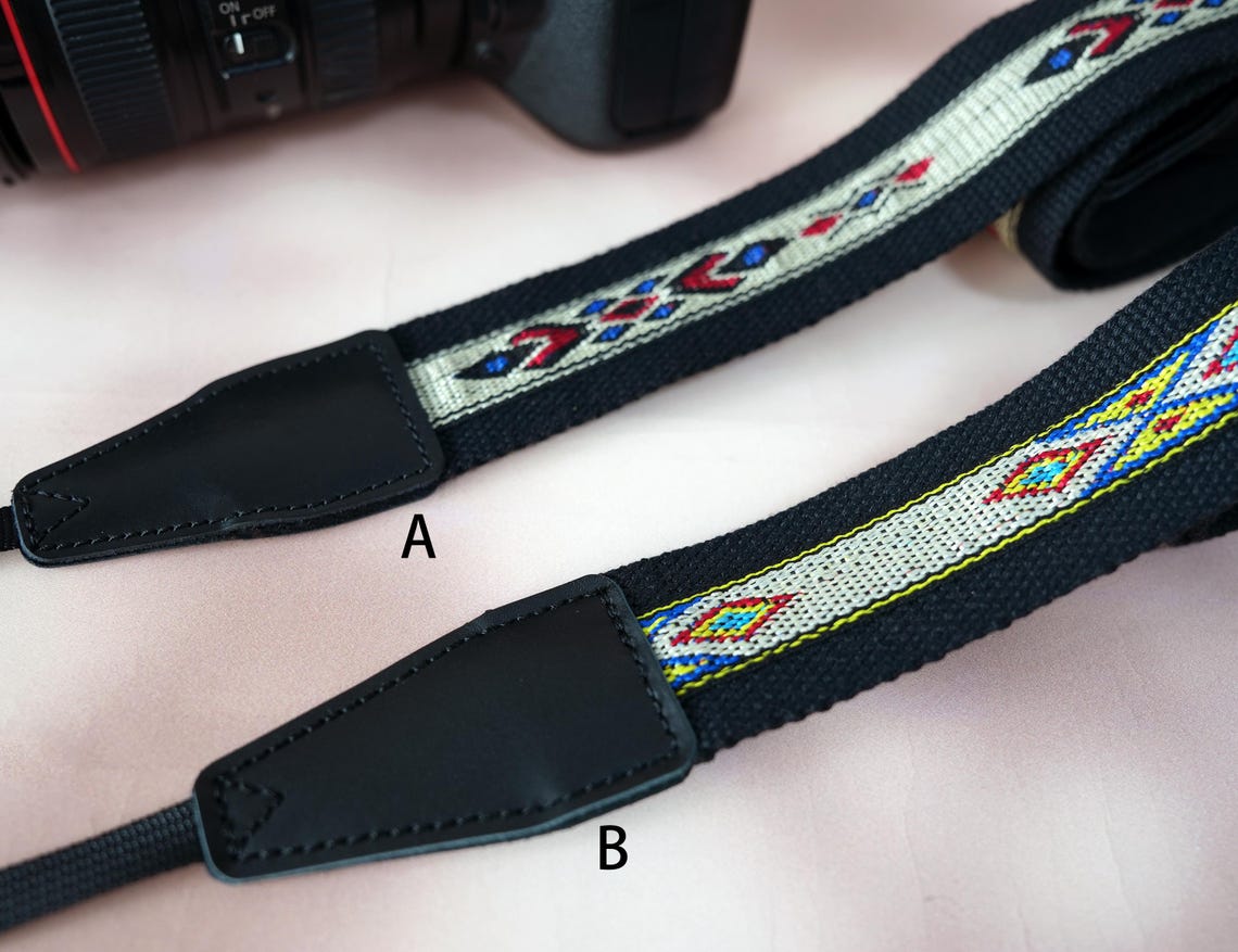 Ethnic Pattern Boho Camera Strap, Vintage Style Handcrafted DSLR Strap ...