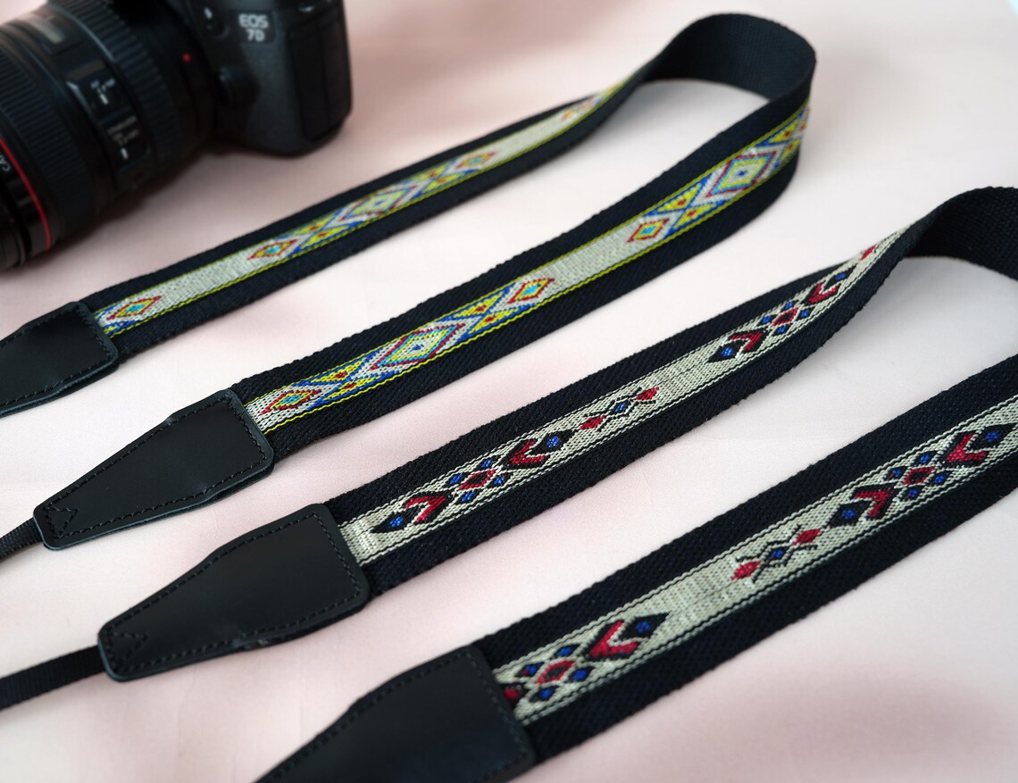 Ethnic Pattern Boho Camera Strap, Vintage Style Handcrafted DSLR Strap ...