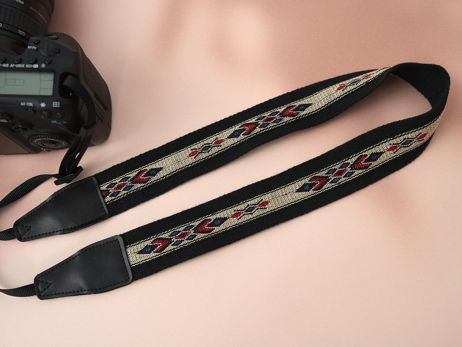 Ethnic Pattern Boho Camera Strap, Vintage Style Handcrafted DSLR Strap ...