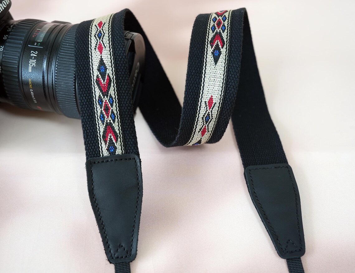 Ethnic Pattern Boho Camera Strap, Vintage Style Handcrafted DSLR Strap ...