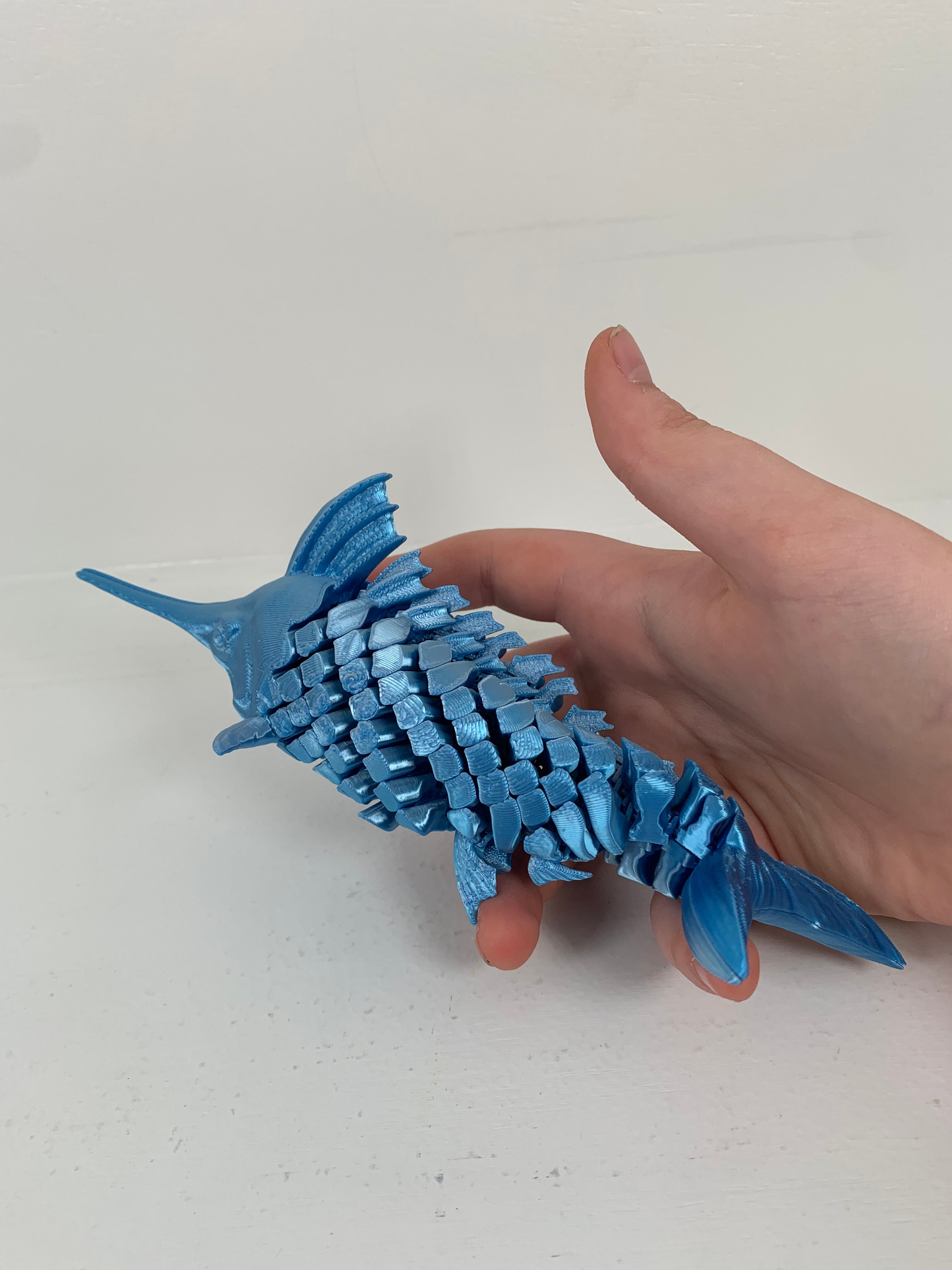 Fidget Marlin, 3D Printed Articulating Marlin Fish Flexi Fidget Toy for ...