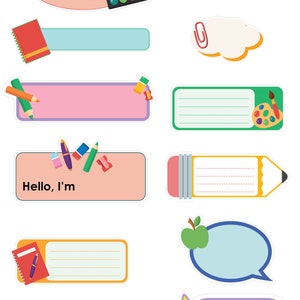 Cute Digital Name Label Stickers Cute Name Label Book Label Digital ...