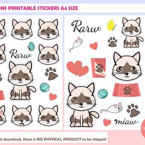 Cute and Colorful Cat Stickers Digital Stickers Cat Stickers Cat Lover ...