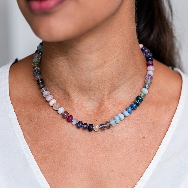 Semi Precious Bead Necklace - Etsy