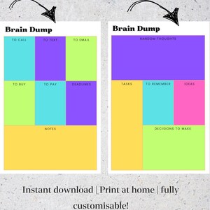 Ultimate Brain Dump Planner | Digital Download | Printable PDF | Mind ...