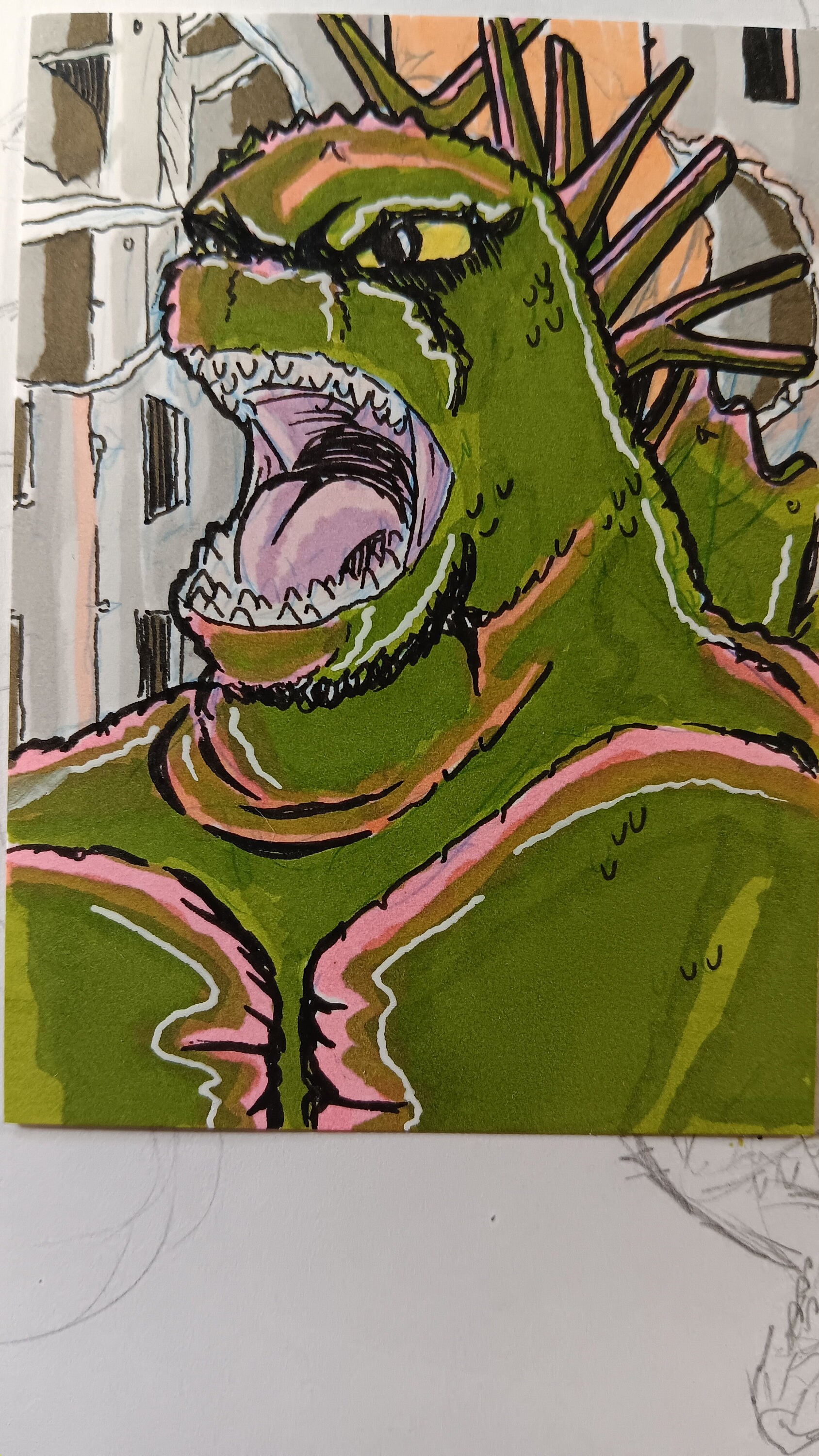 Godzilla Kotm Sketch Card - Etsy