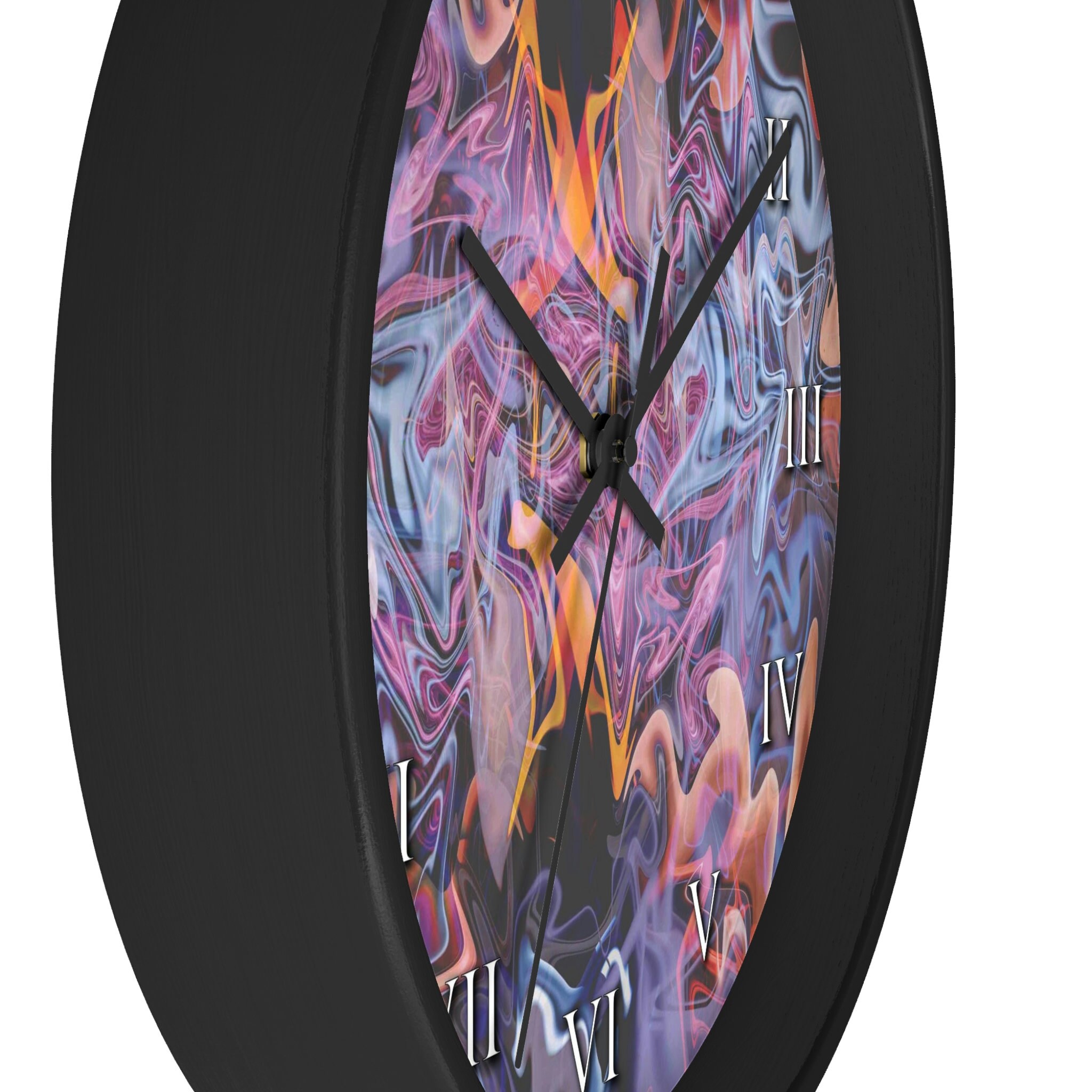 Wall Clock Abstract Art Wall Clock Vibrant Colors Wall - Etsy