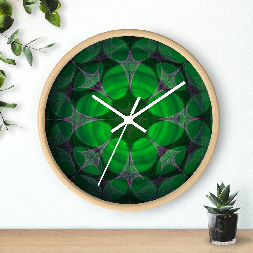 Abstract Art Wall Clock, Halloween Inspired Wall Clock, Vibrant Colors ...