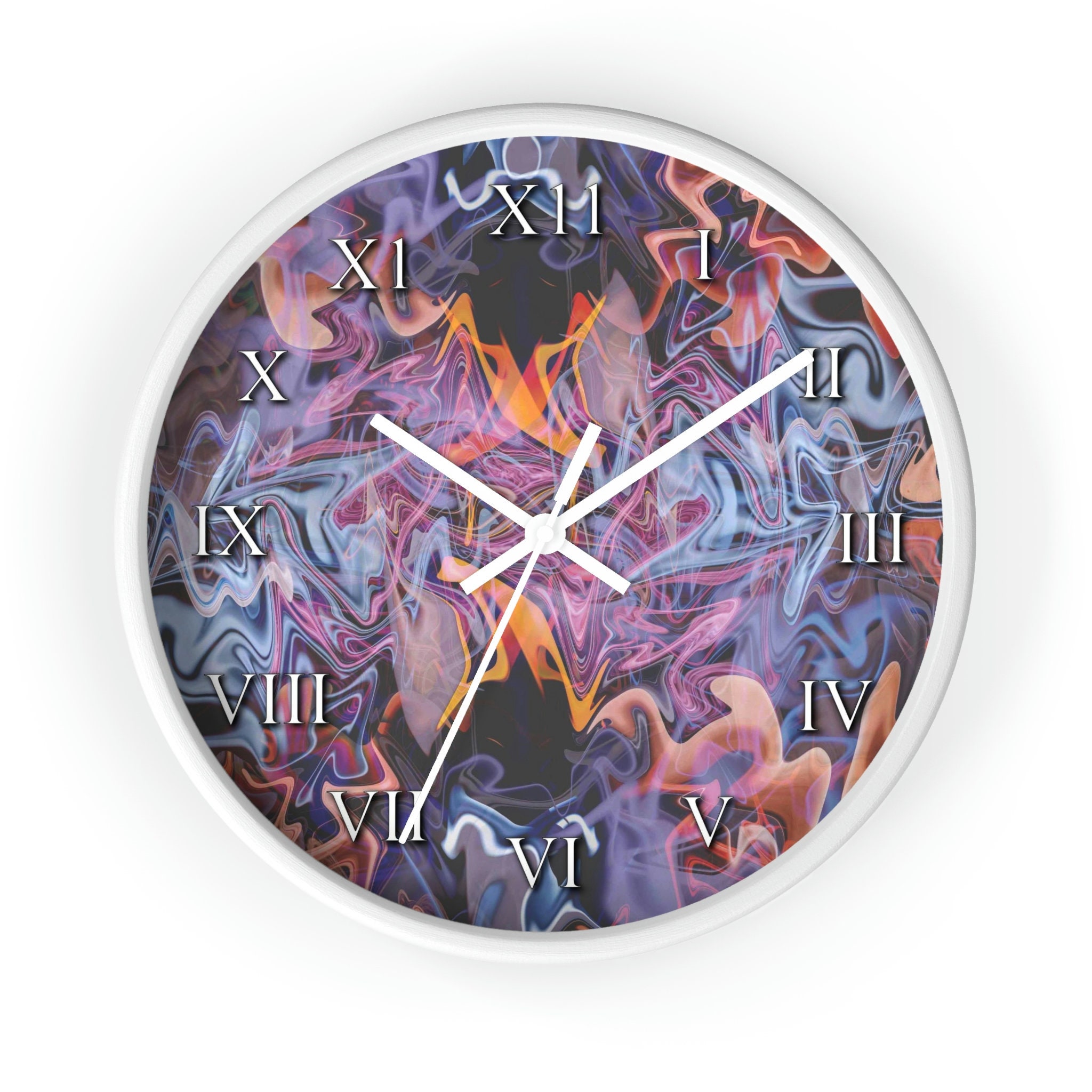 Wall Clock Abstract Art Wall Clock Vibrant Colors Wall - Etsy