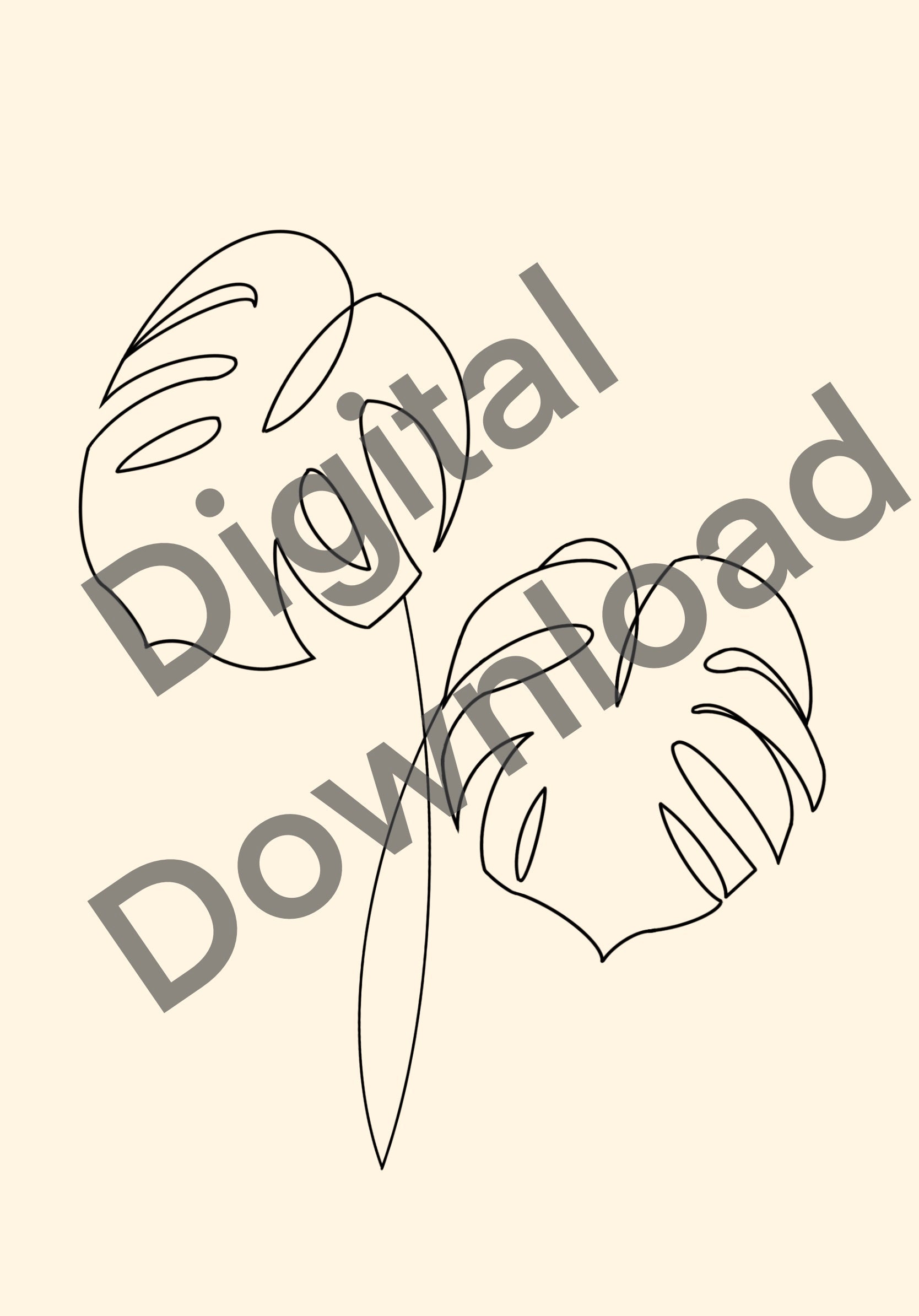 Embroidery Pattern Monstera Leaf | Digital Download | Instant ...