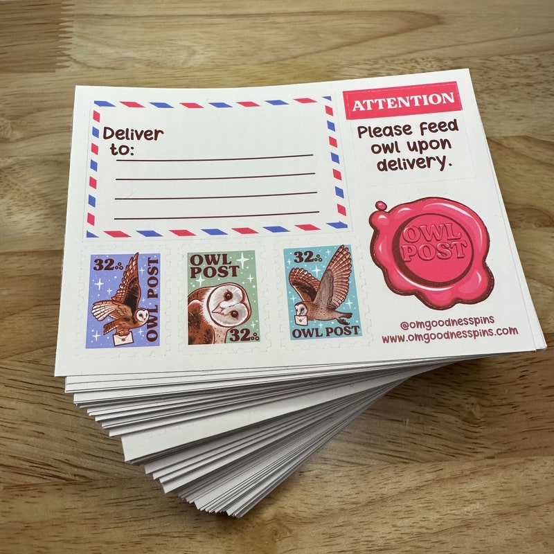 Owl Post Stamp - Etsy