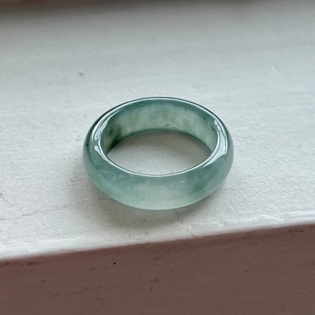 16.8mm - Natural Type A Jadeite Jade Ring - Certified Jadeite Jade Band ...