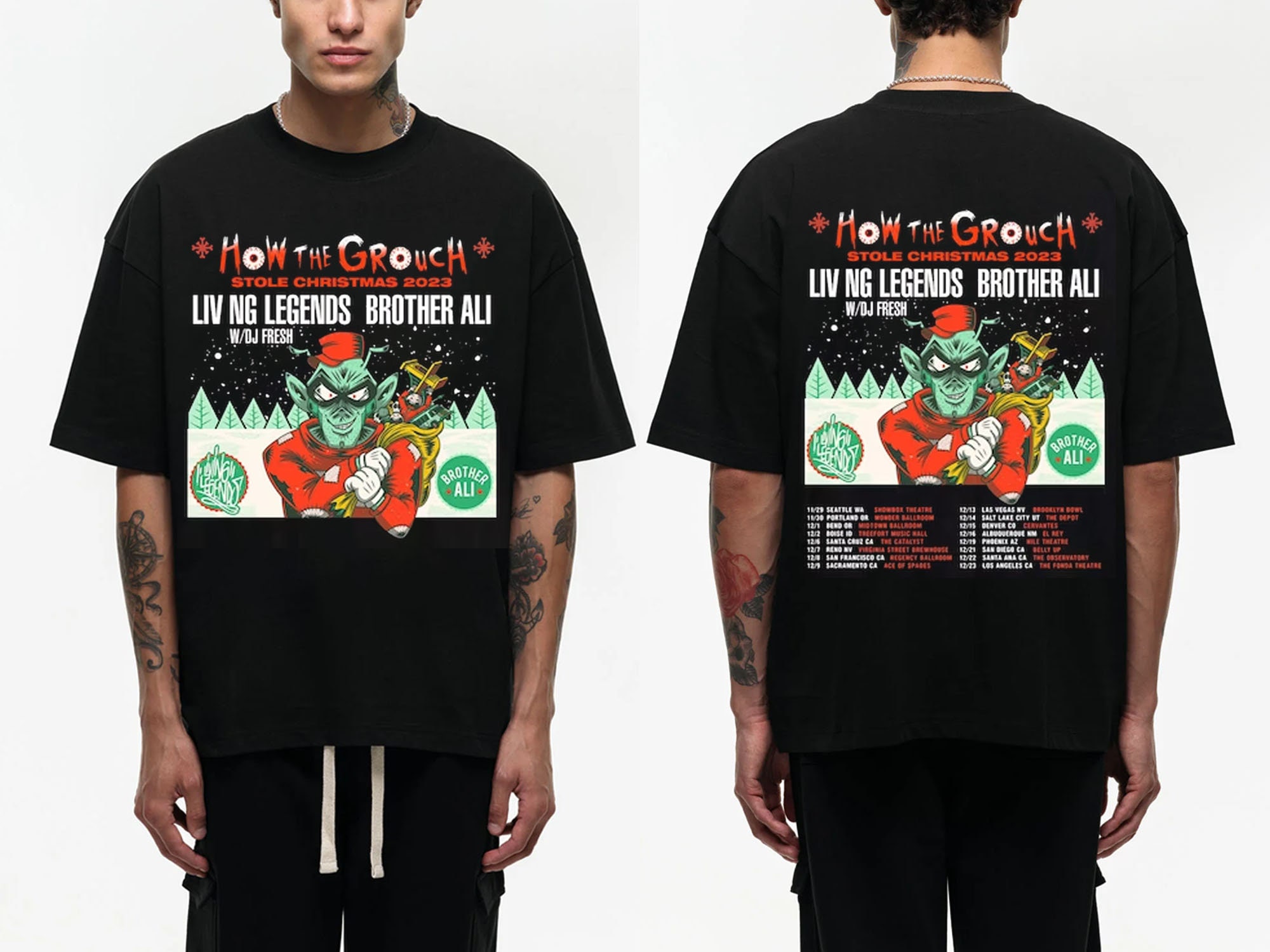 The Grouch How The Grouch Stole Xmas Tour 2023 Shirt, Rapper The Grouch ...