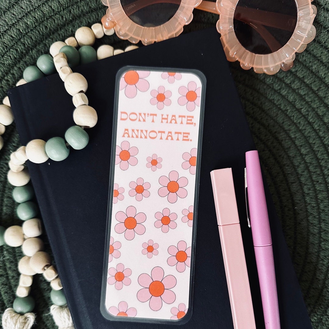 Dont Hate Annotate Bookmark Bookish Quote Laminated Card Stock Single ...