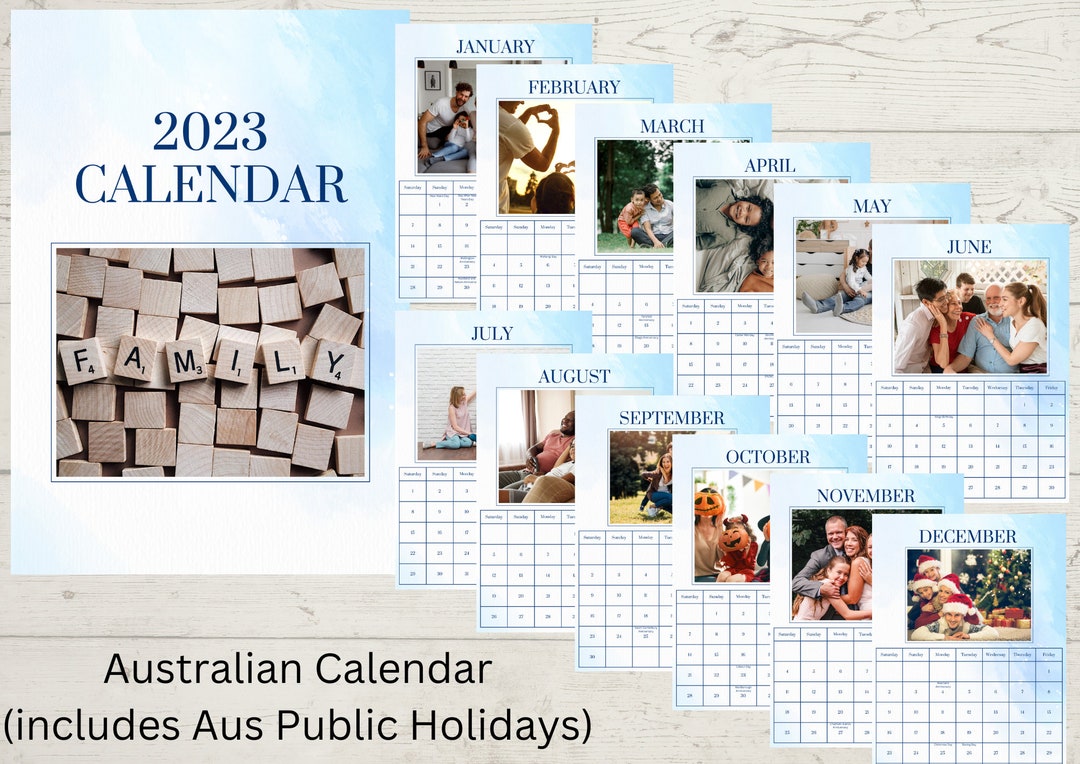Printable Australian 2023 Calendar Template - Etsy