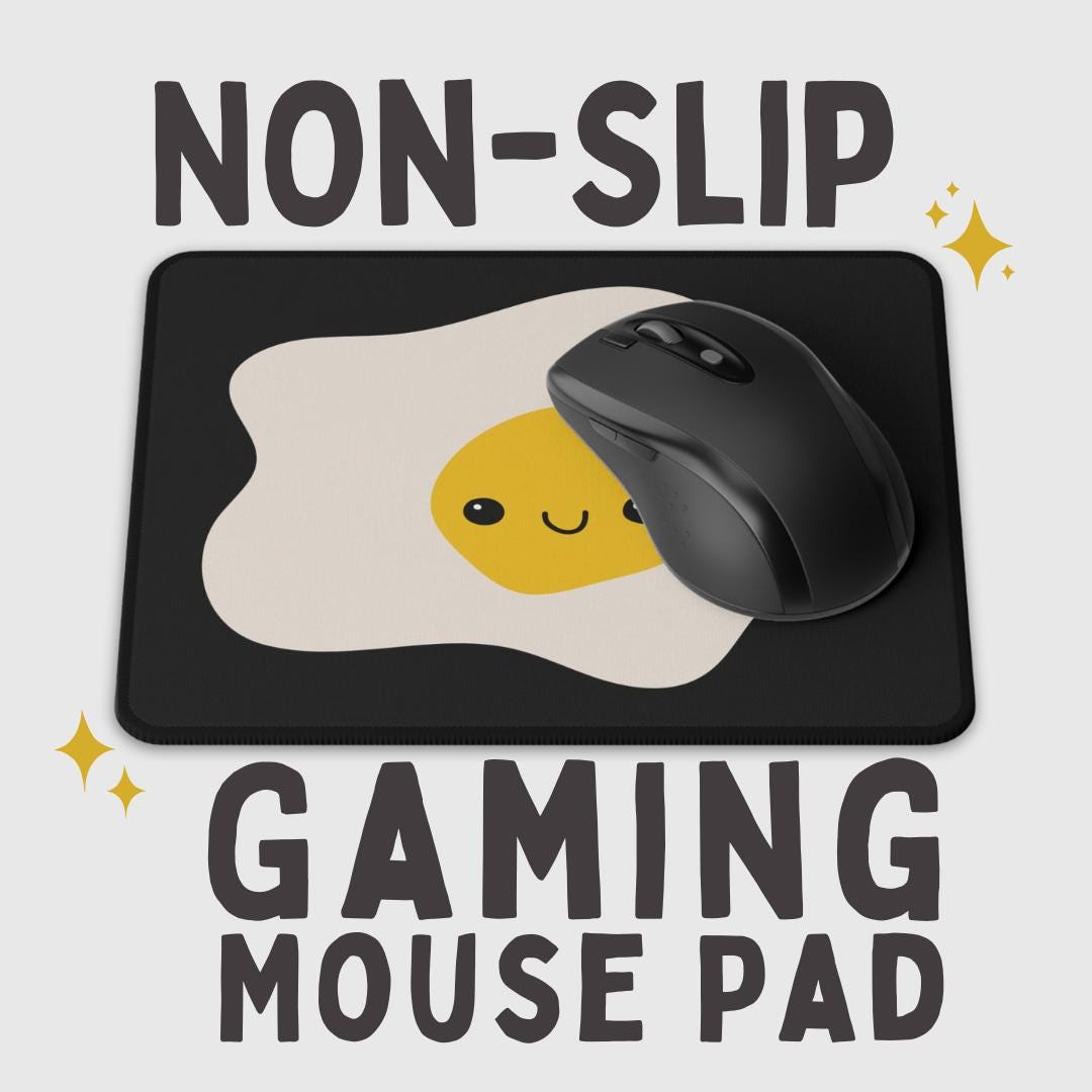 Smiling Fried Egg Mouse Pad: Fun Gaming & Office Decor - Etsy