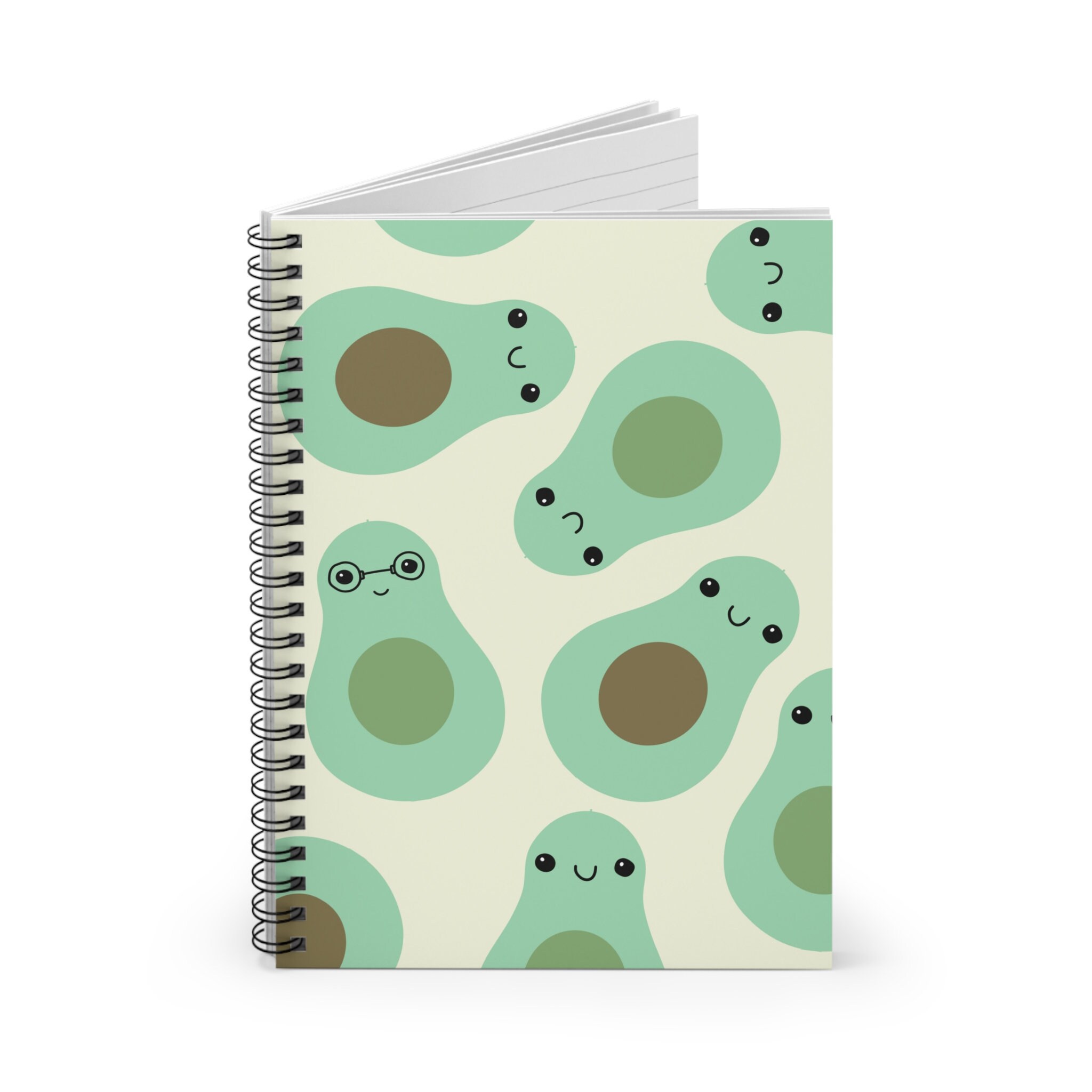 Cute Avocado Notebook Spiral, Smiling Avocado Food Journal, Avocado ...