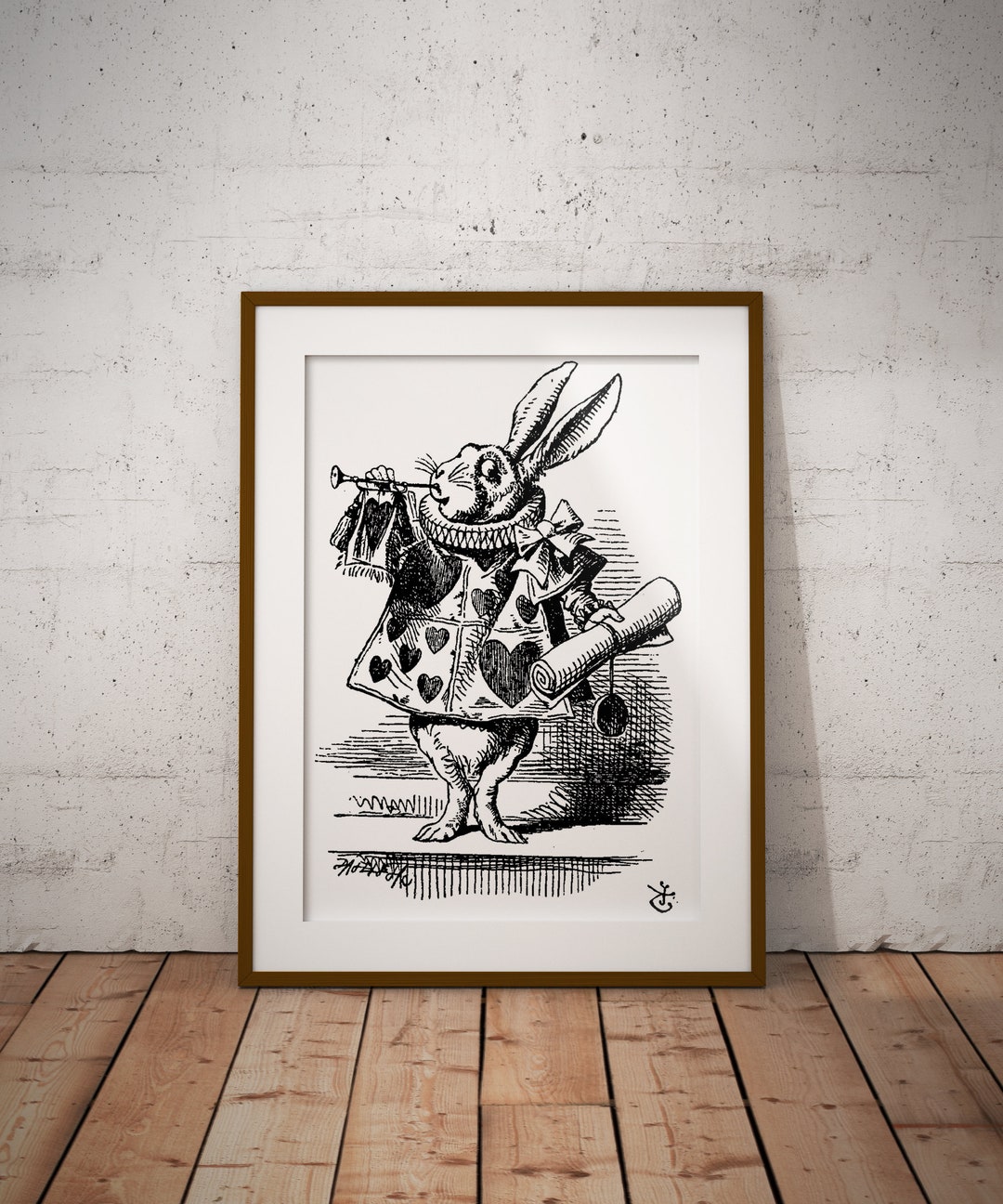 Alice in Wonderland Wall Art White Rabbit as Herald Blowing Trumpet - Etsy