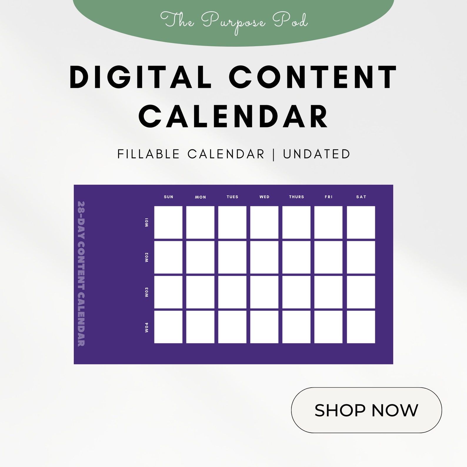 Digital Fillable Content Calendar - Etsy UK