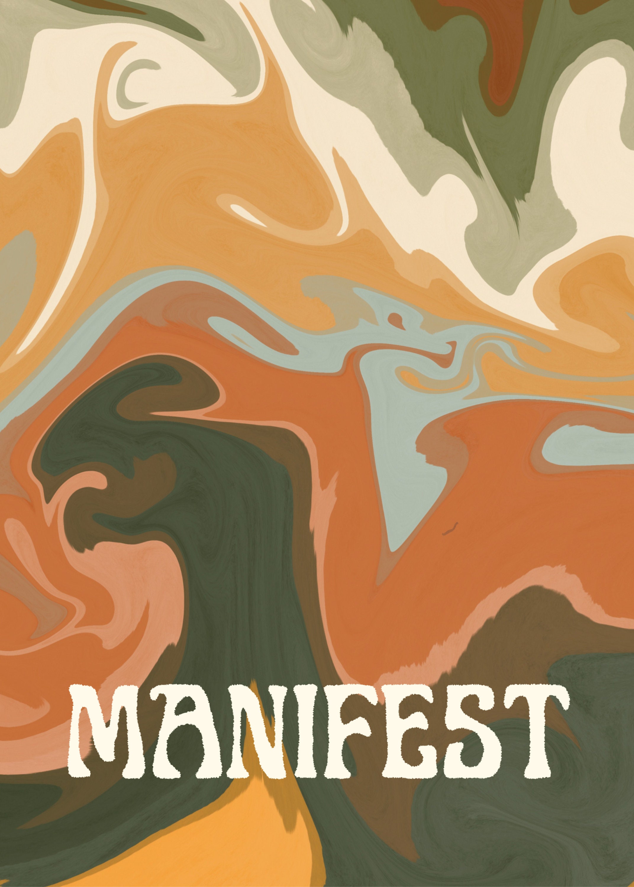Manifest Art Print Groovy Marble Art Print Canvas - Etsy