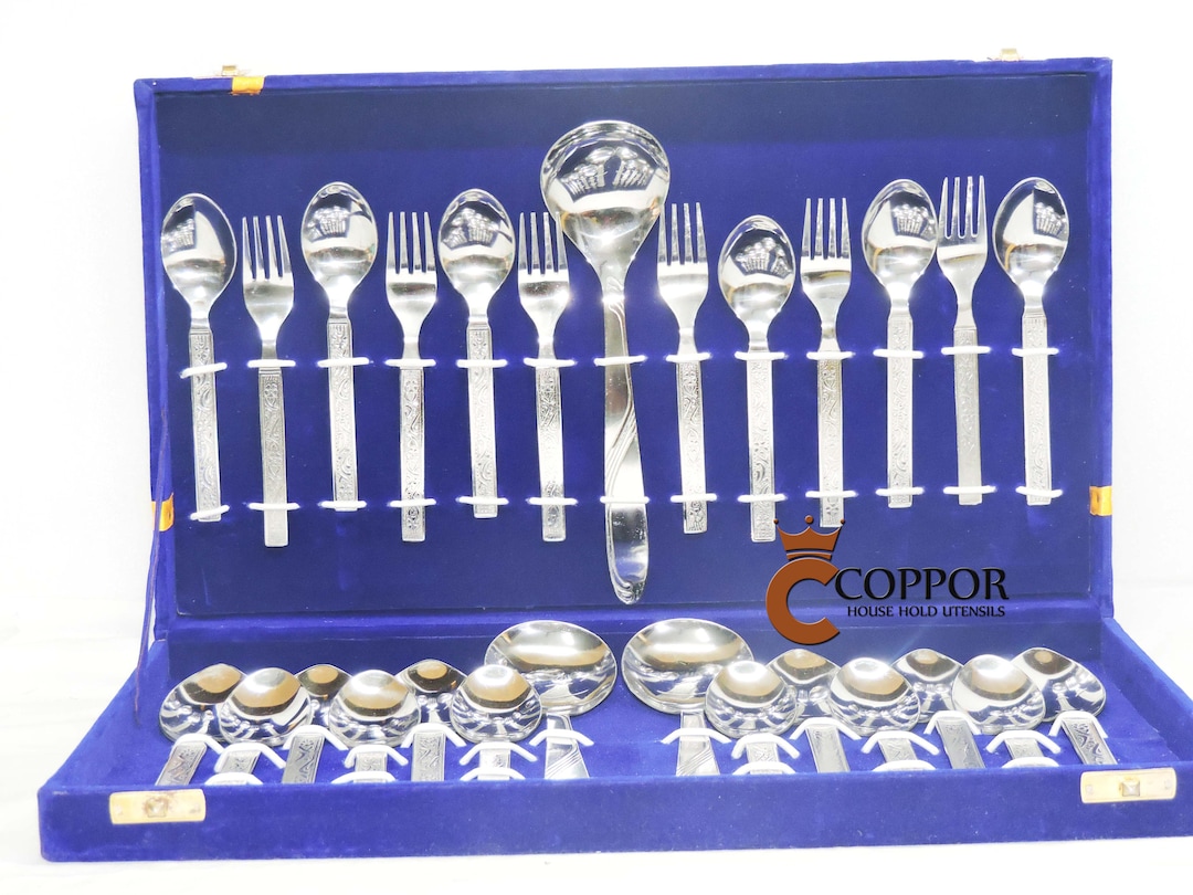 Silverware Set Portable Storage Chest Box 27-piece , High Grade 18/10 ...