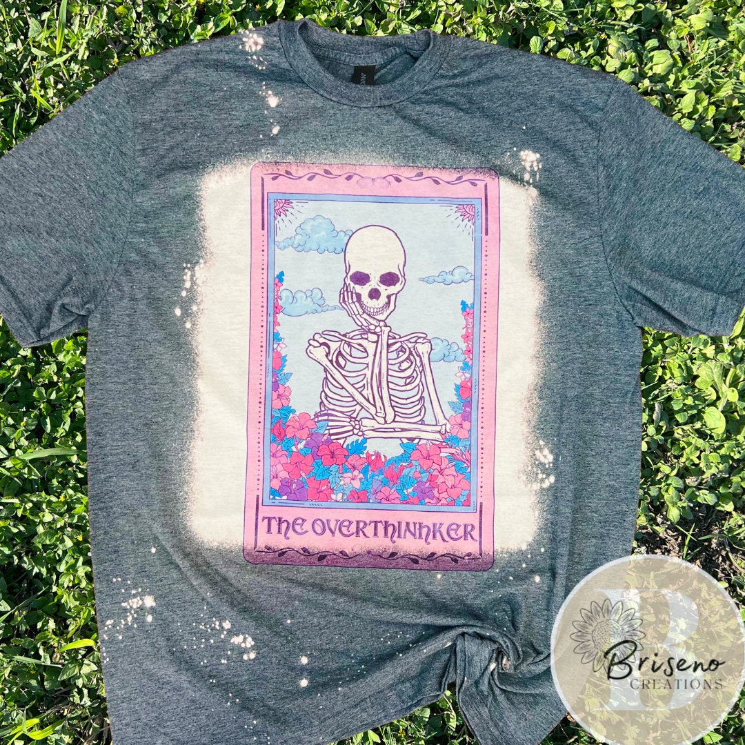 The Overthinker Tarot Card Bleached Shirts, Witchy Shirts, Gifts for ...