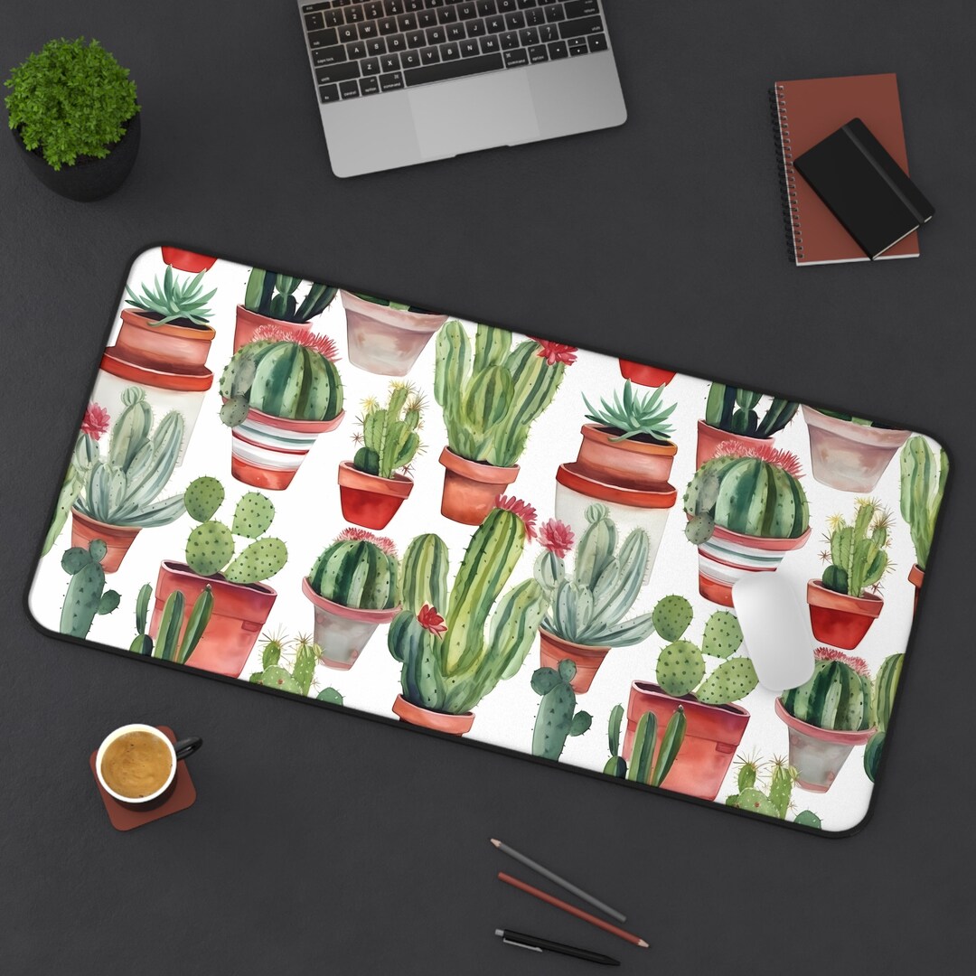 Cacti Desk Mat Aesthetic Custom Desk Mat Large Gaming Desk - Etsy