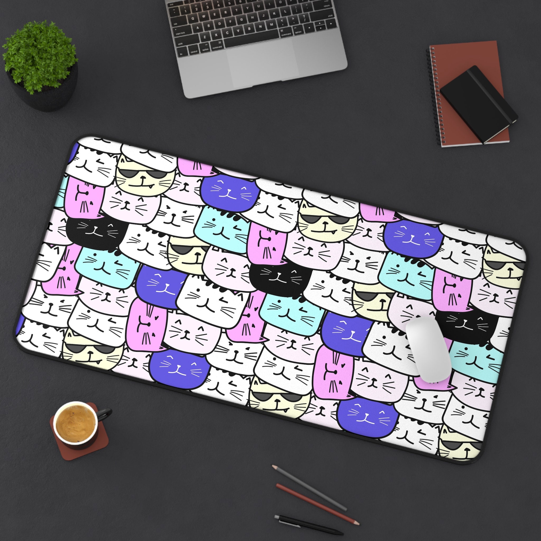 Cat Desk Mat Aesthetic Custom Desk Mat Large Gaming Desk - Etsy