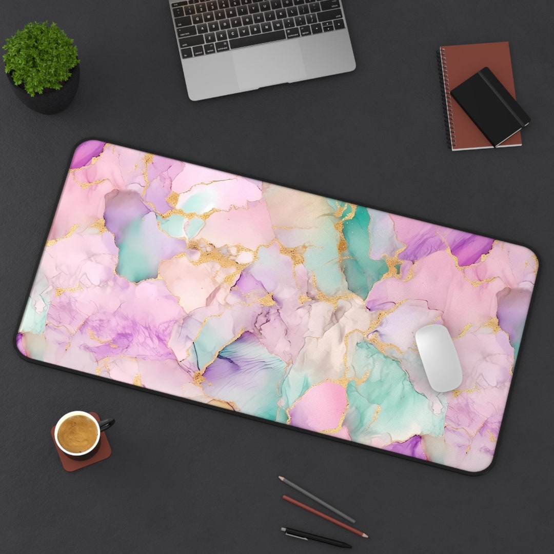 Marble Desk Mat Aesthetic Custom Desk Mat Large Gaming Desk - Etsy