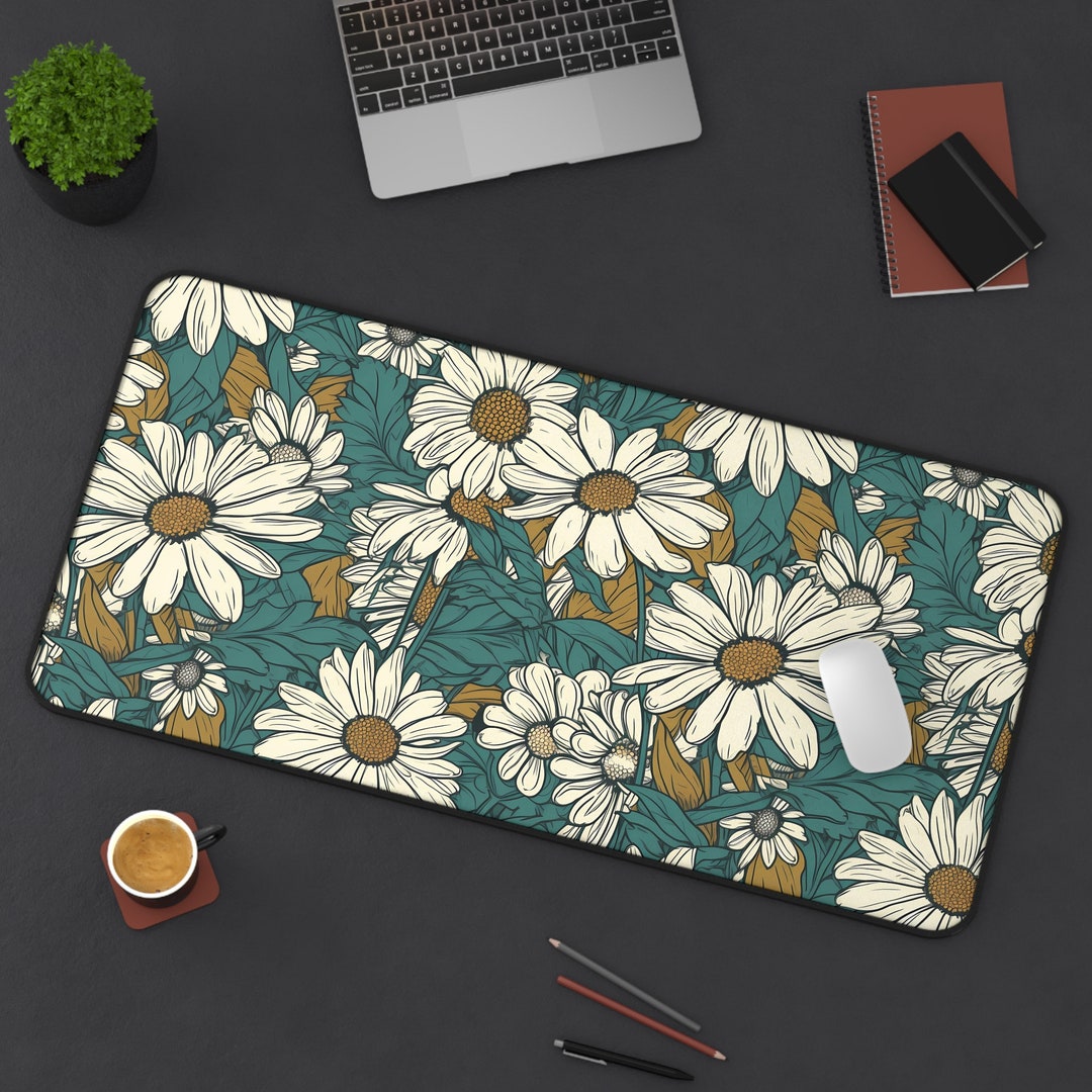 Floral Desk Mat Aesthetic Custom Desk Mat Large Gaming Desk - Etsy
