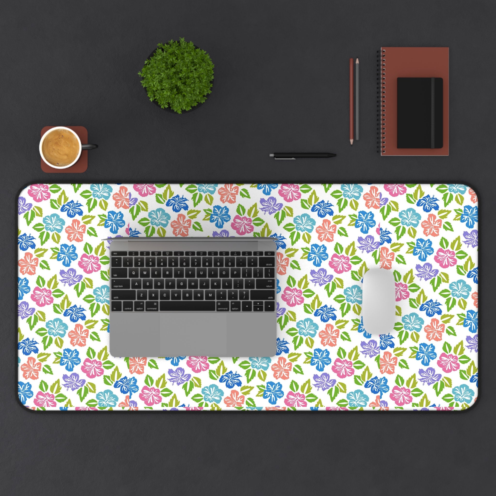 Hibiscus Mat Aesthetic Custom Desk Mat Large Gaming Desk - Etsy