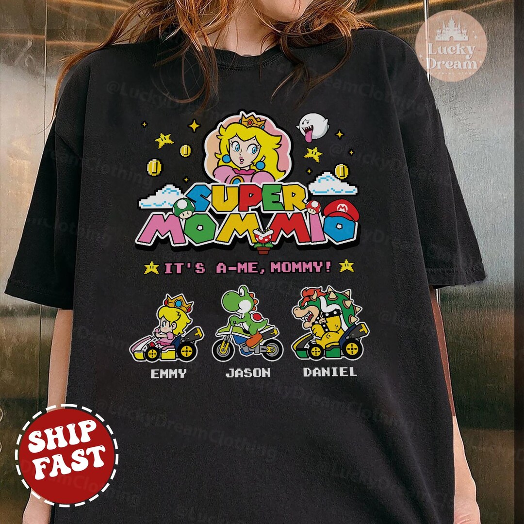 Custom Super Mario Shirt, Mario & Friends Mom Shirt, Personalized Mario ...