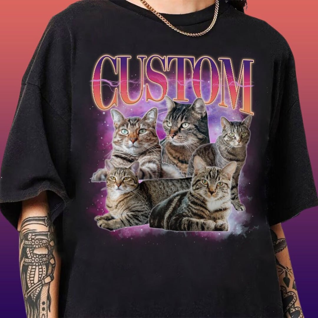 CUSTOM Bootleg Rap PET Shirt, Custom Pet, Custom Photo - Vintage ...