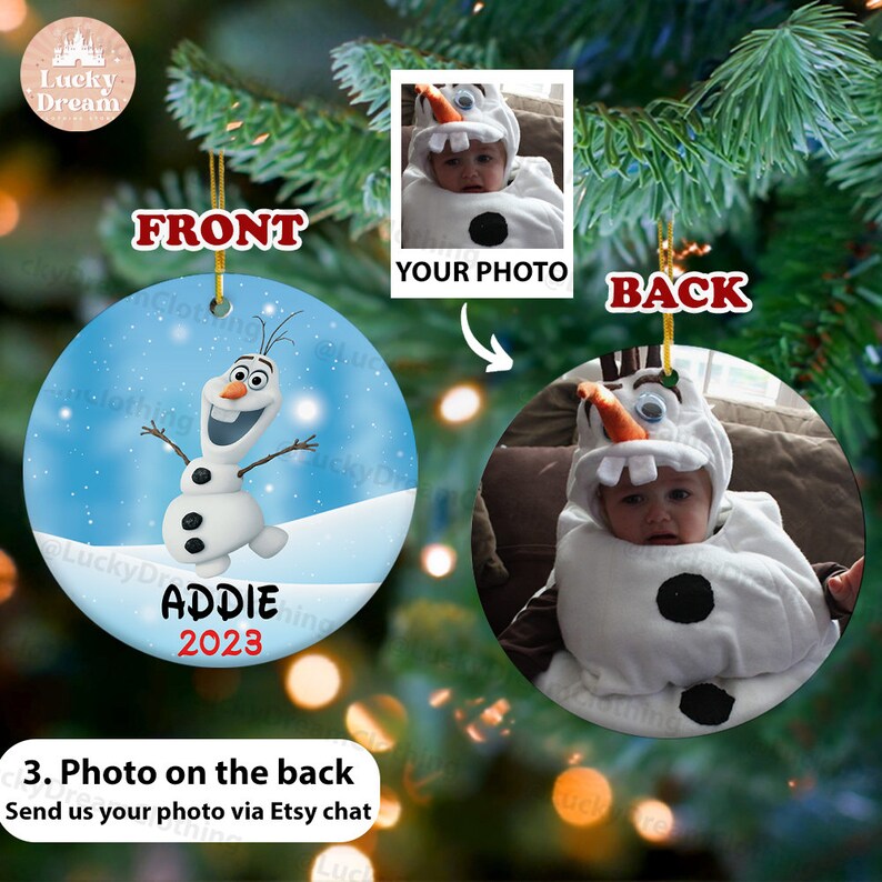 Custom Name Disney Olaf Frozen Christmas Ornament, Frozen Snowman ...