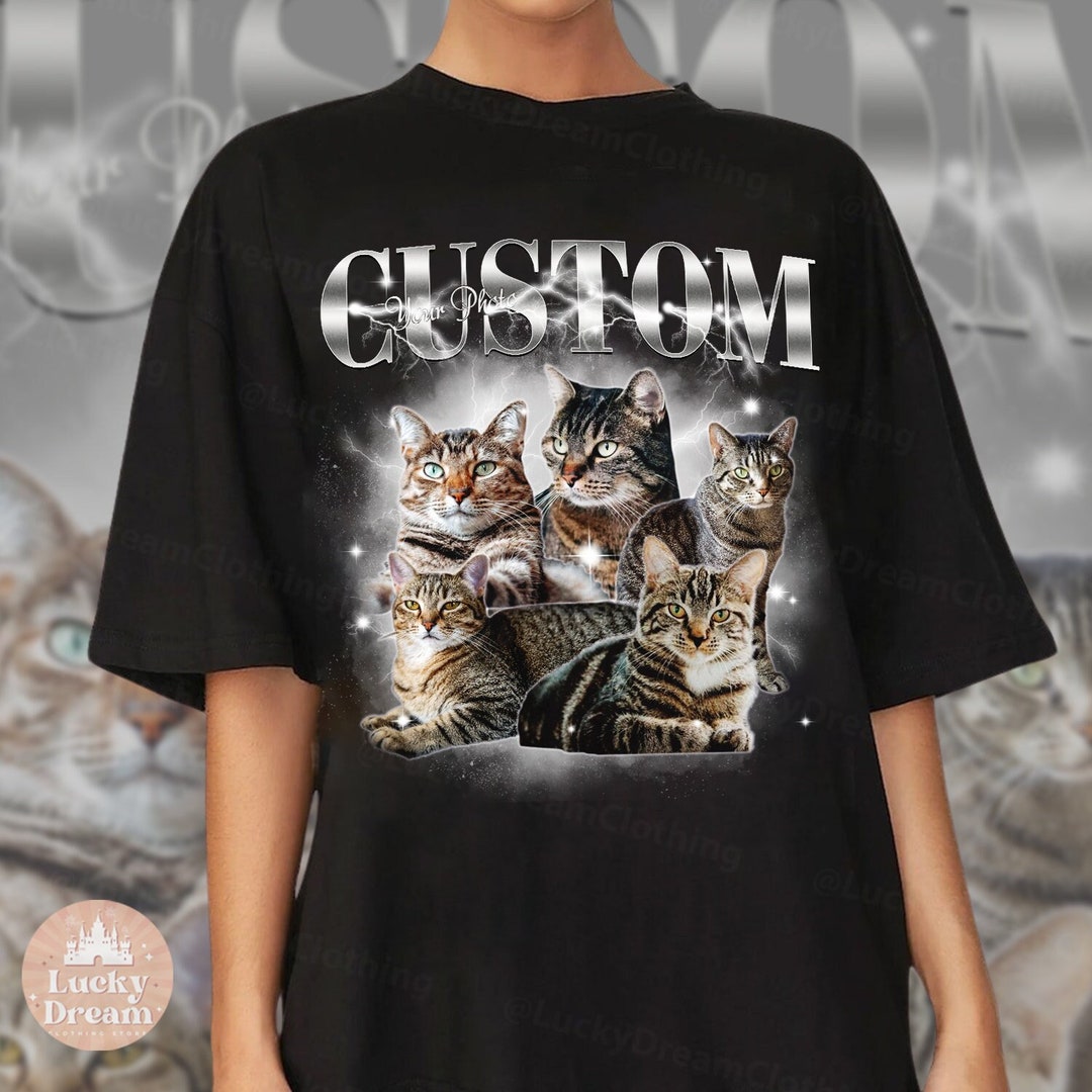 CUSTOM Bootleg Rap PET Shirt, Custom Pet Photo Vintage Graphic 90s ...