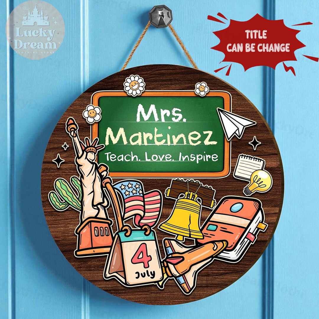 Personalized History Teacher Door Sign, History Classroom Decor, Back ...