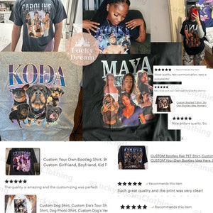 CUSTOM Bootleg Rap PET Shirt, Custom Pet, Custom Photo - Vintage ...