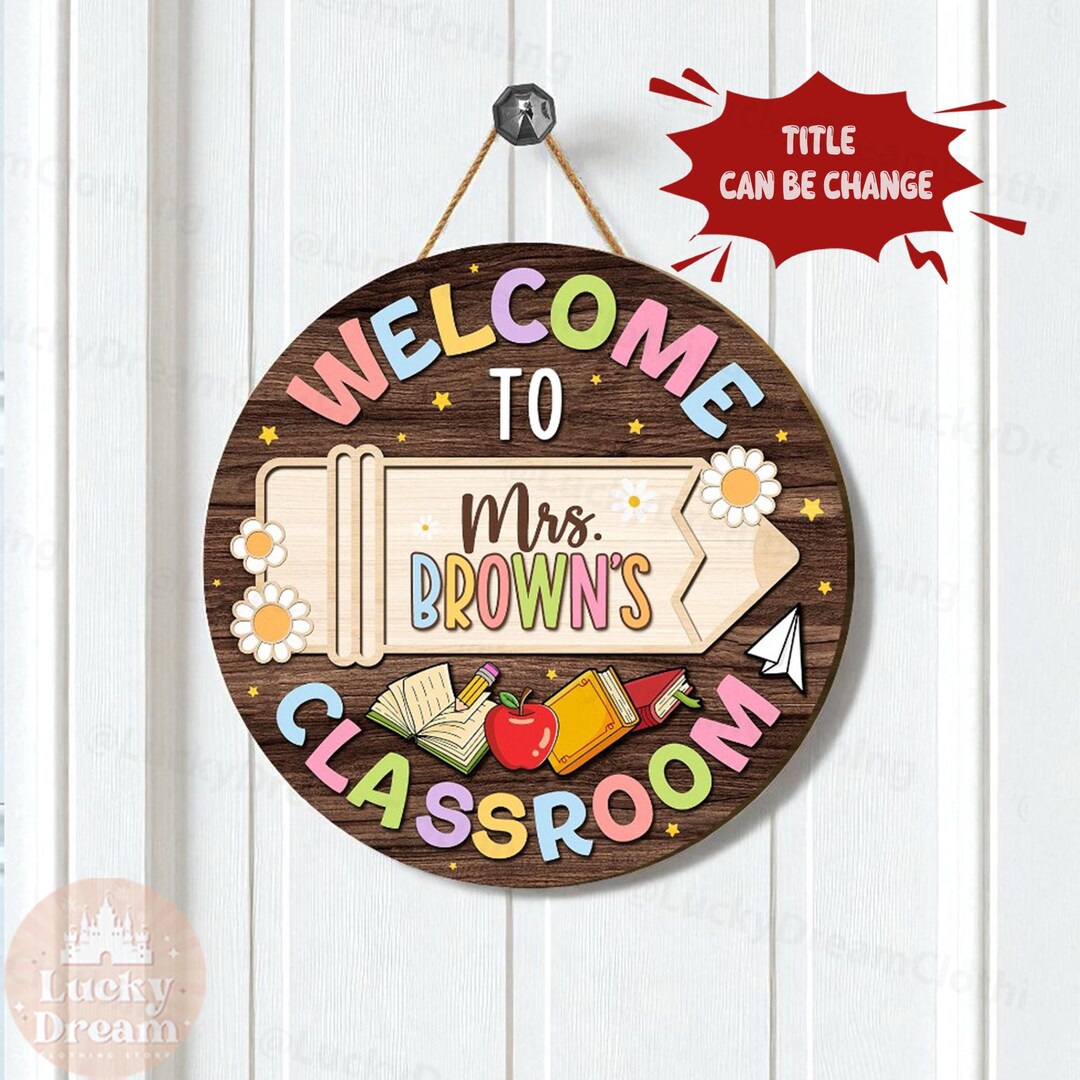 Personalized Teacher Name Door Sign, Teacher Gifts, Custom Classroom ...