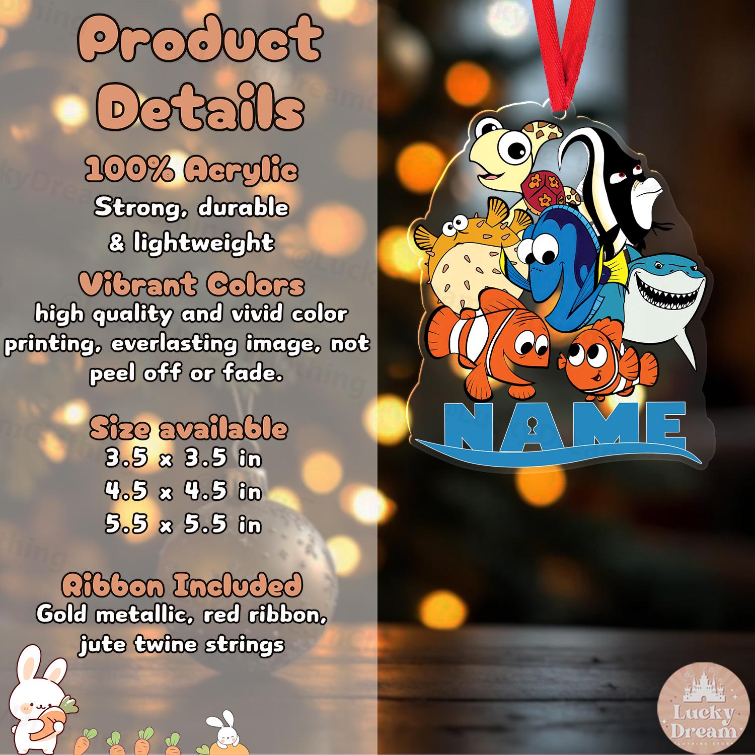 Personalized Finding Nemo Christmas Ornament 2025, Custom Dory ...