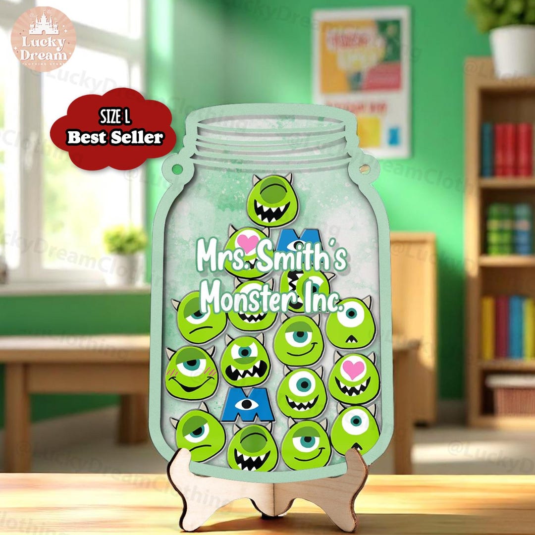 Custom Name Monsters Inc Reward Jar, Back to School Motivation Jar Gift ...