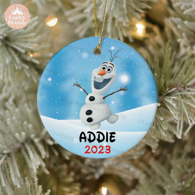 Custom Name Disney Olaf Frozen Christmas Ornament, Frozen Snowman ...