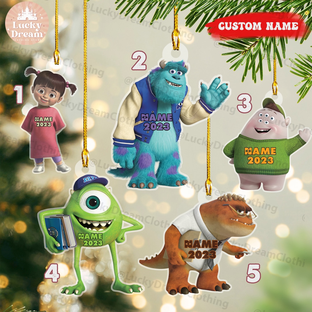 Custom Name Monsters Inc. Ornament, Sully Boo Mike Character Ornament ...