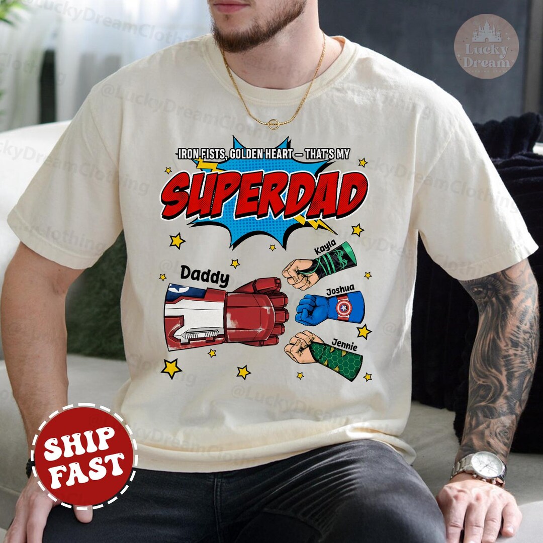 Personalized Super Dad Shirt, Superhero Matching Father Shirt, Father's ...