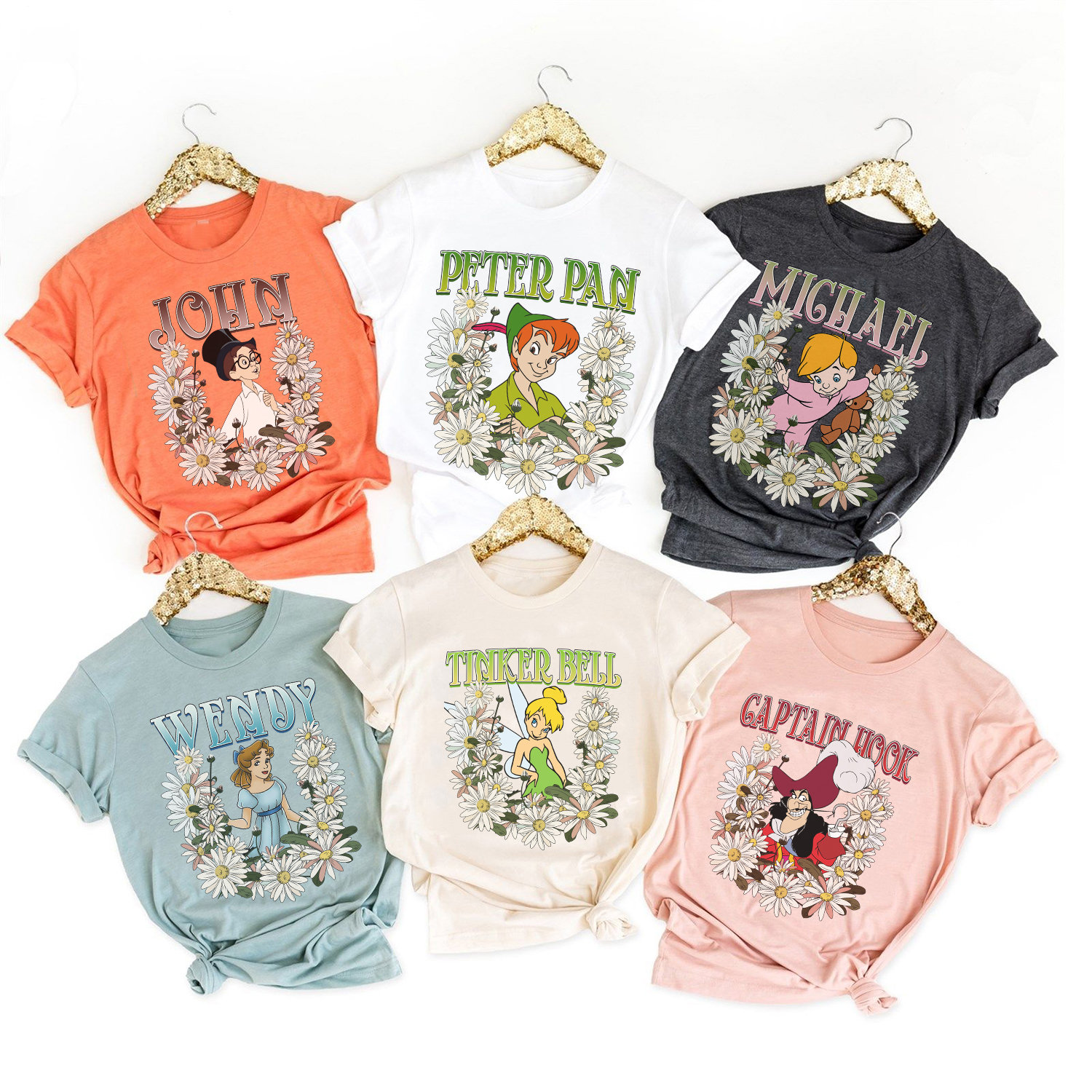 Personalized Disney Peter Pan Characters Floral Shirt,vintage Disney ...