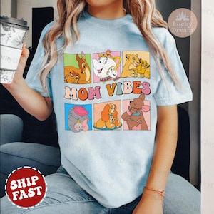 Retro Disney Character Mom Vibes Shirt,duchess, Perdita, Mrs. Potts ...