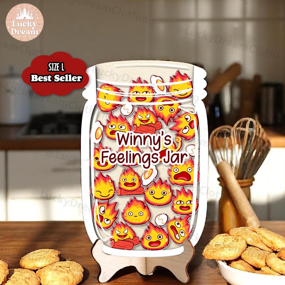 Personalized Wooden Fire Feelings Jar for Kids, First Day Encouragement ...