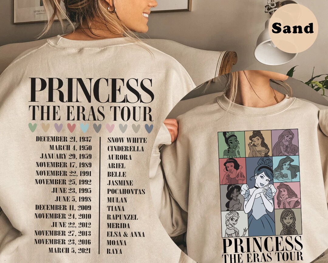Princess Eras Tour Shirt, Disney Princess Tour Tee, Disney Princess ...