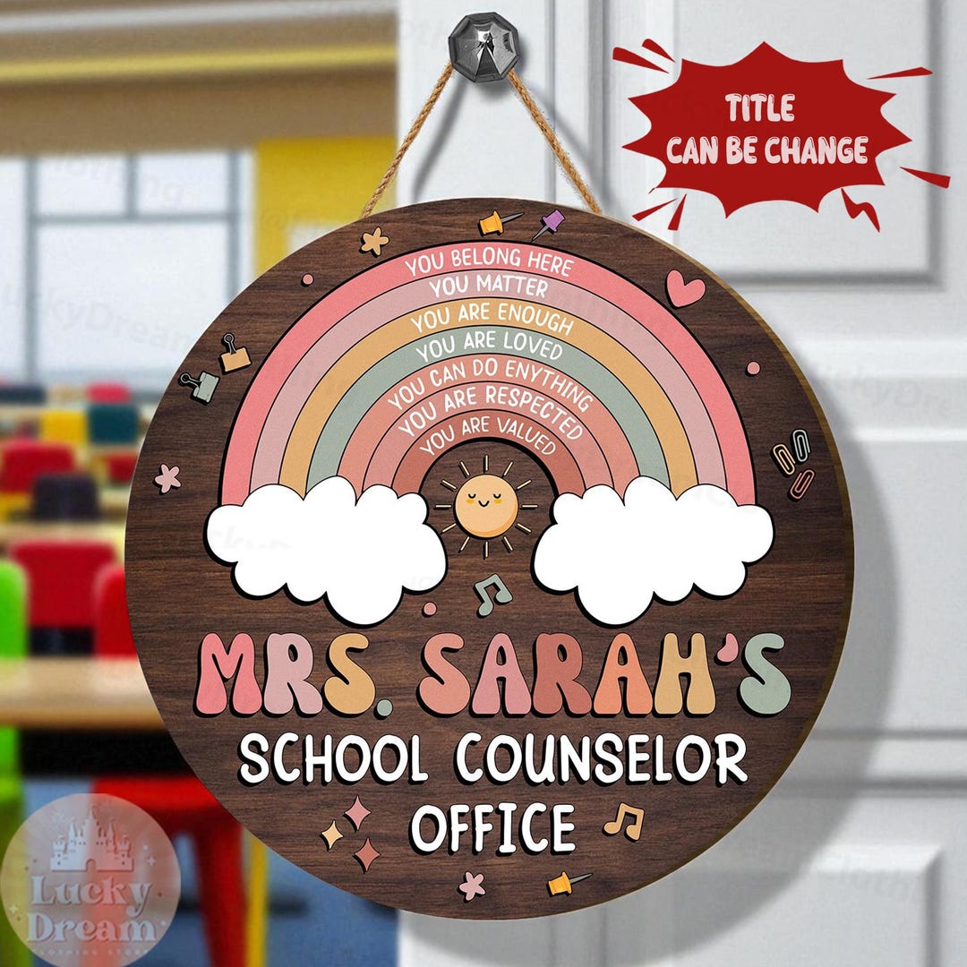 Personalized Teacher Name Door Sign, Counselor Office Decor, Back to ...